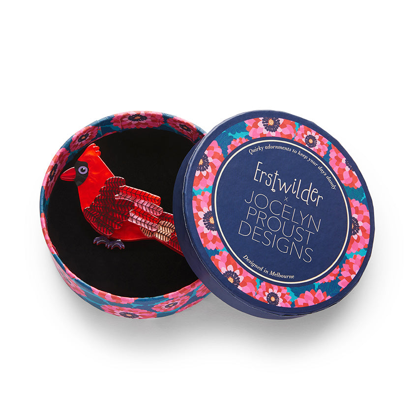 Crimson Cardinal Brooch – Windsor Lane